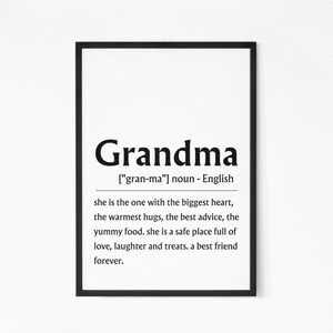 Grandma Definition Print: Funny Grandmom Gift (digital Download) - Etsy