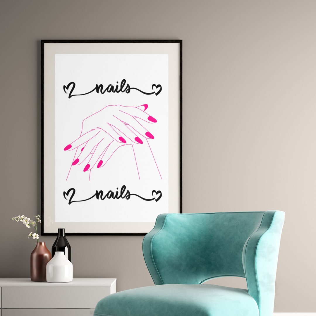 Nail Fingers Love Heart Salon Poster Printable Download, Nails Print ...