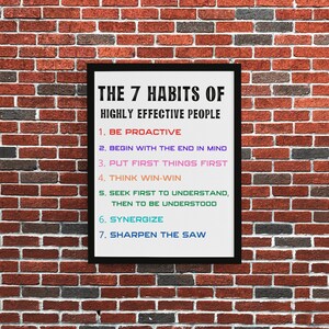 7 Habits of Highly Effective People Print - Stephen Covey Quote ...