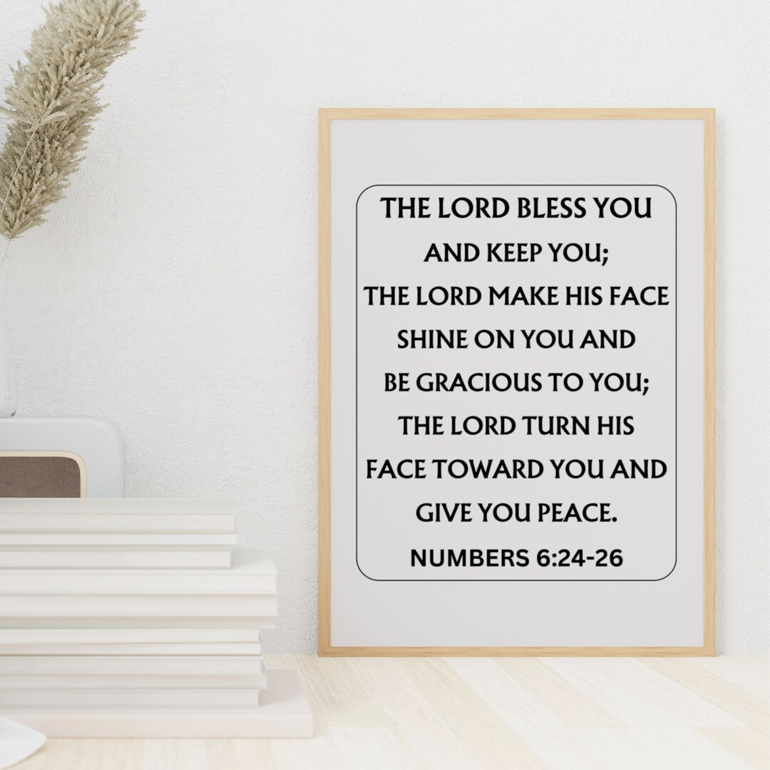 The Lord's Blessing Numbers 6:24-26 Typography Christian Art Print ...