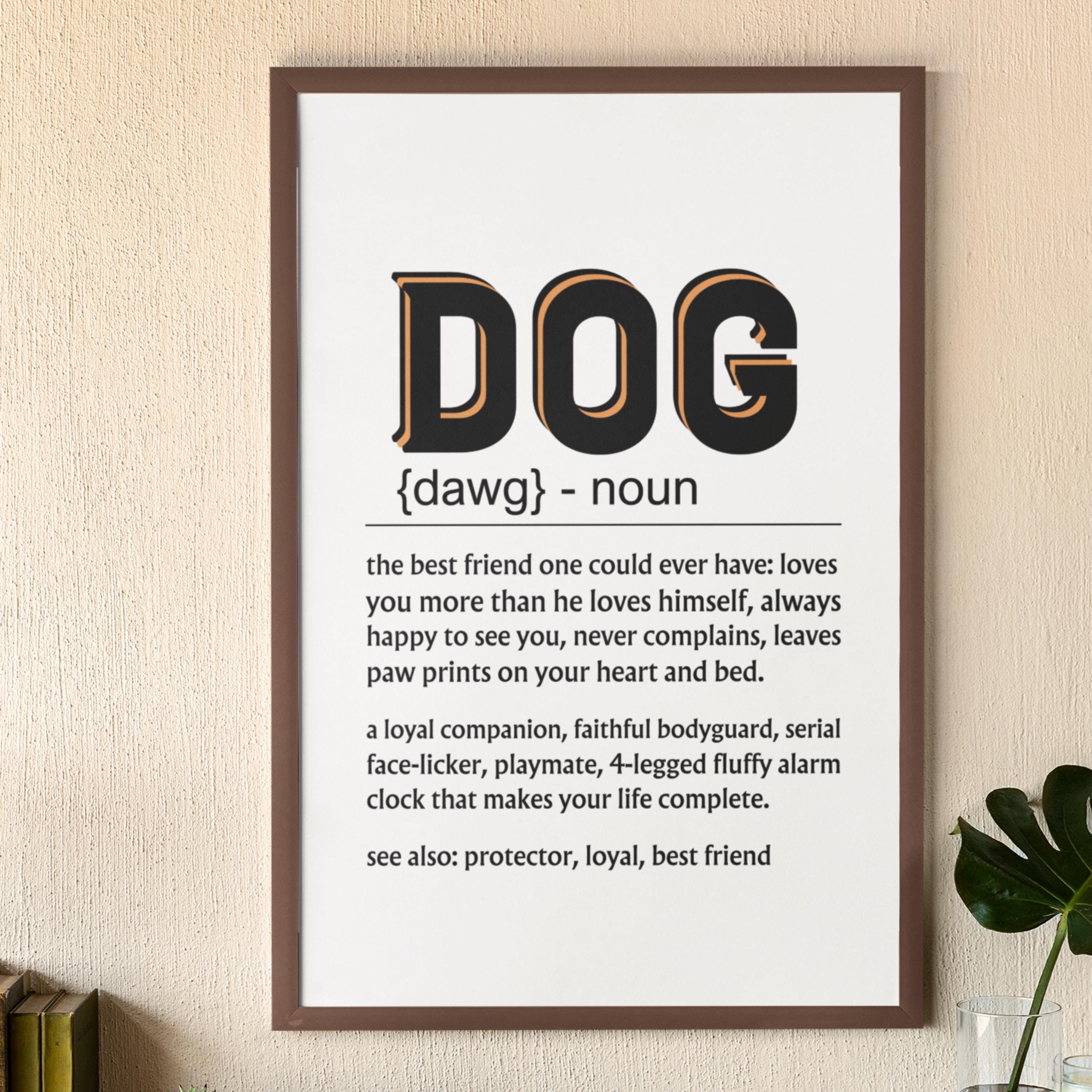 Dog Definition Print Set of 3, Dog Lover Gift, Canine Wall Art ...
