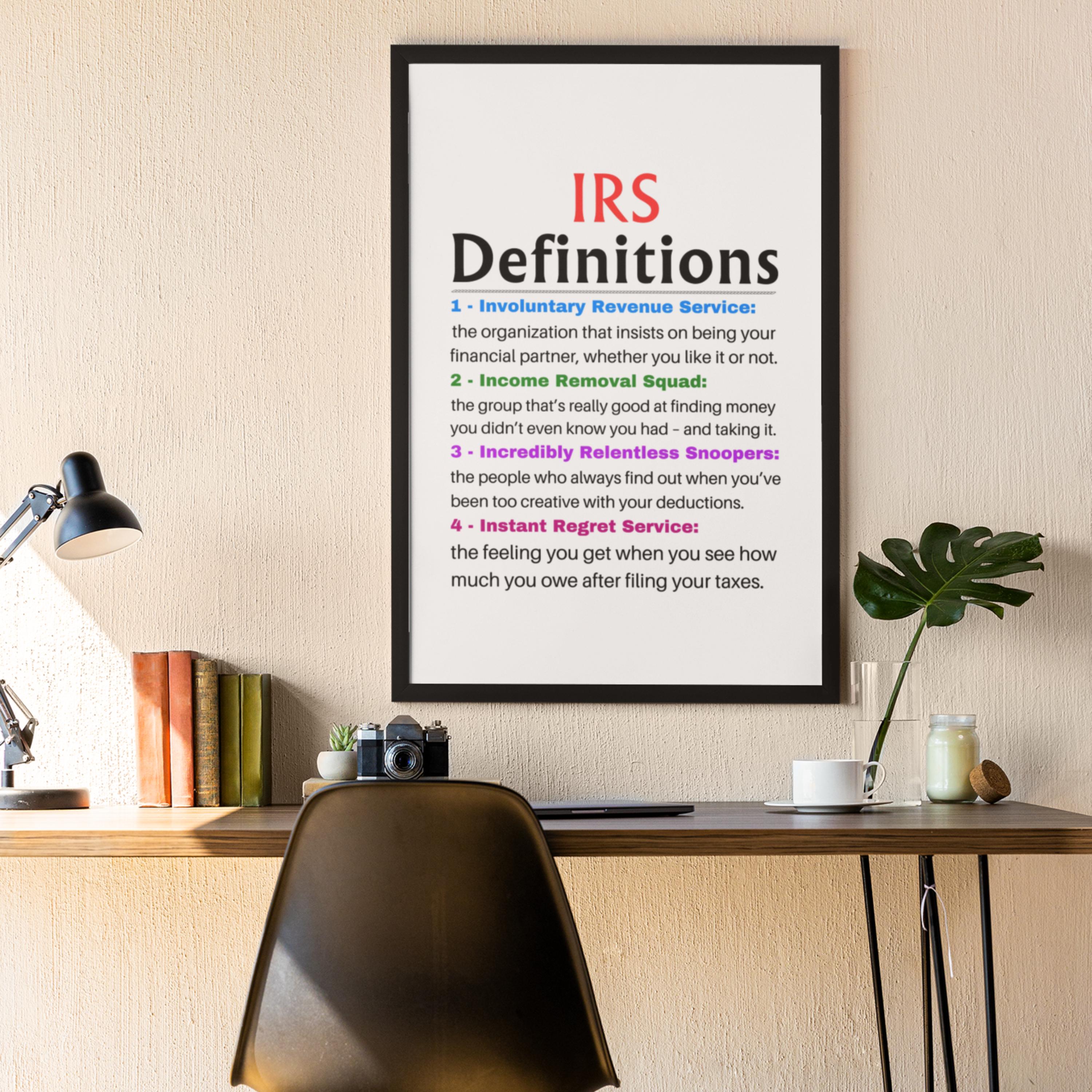 Funny IRS Definition Printable Artwork Digital Download, Affordable ...