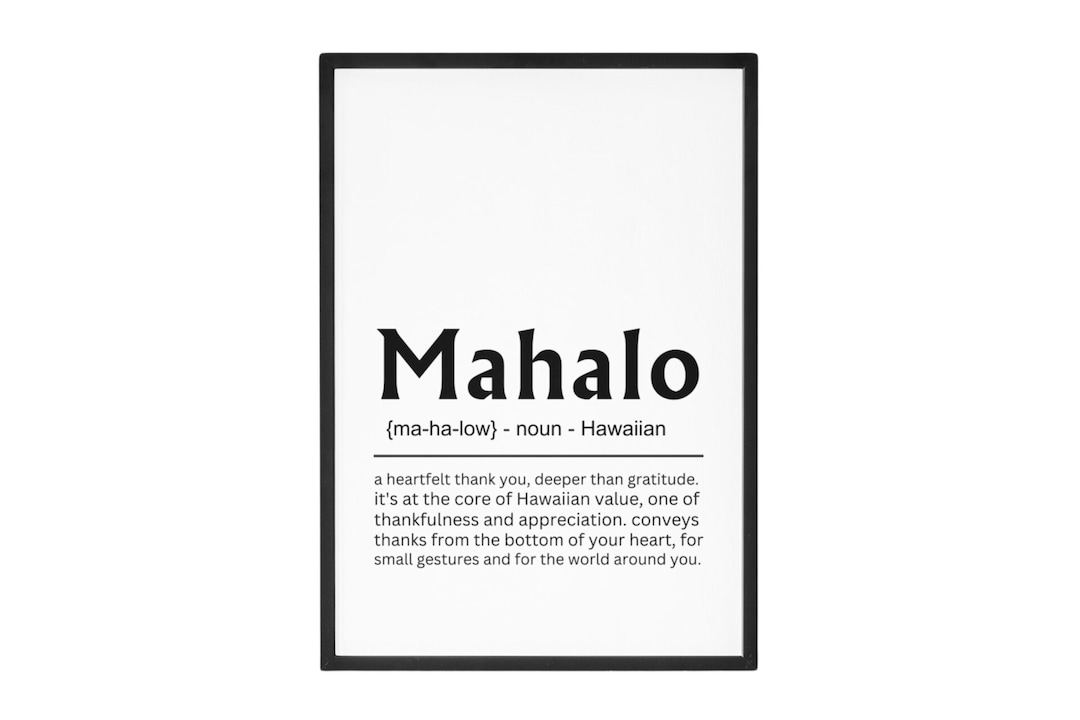 Hawaii Mahalo (thank You/gratitude) Definition Print Set of 3, Hawaiian ...