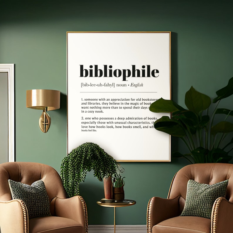 Bibliophile Definition Print: Funny Book Lover Wall Art (digital Download) - Etsy