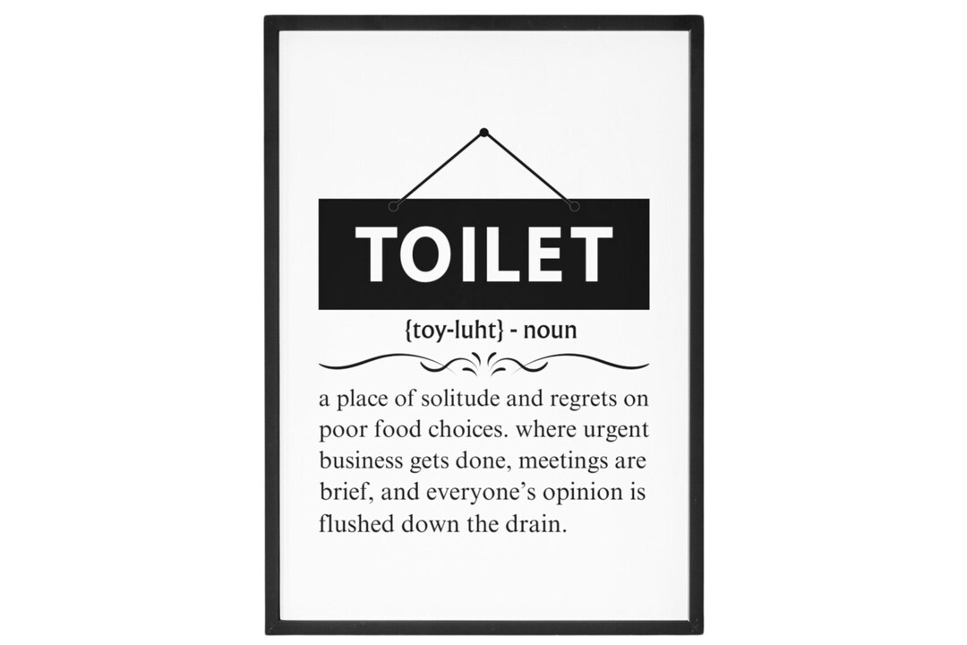 Toilet Definition Print Set of 3, Funny Toilet Wall Art Instant ...