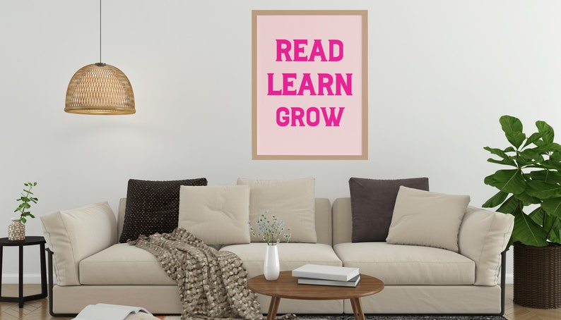 Set of 3 Read Learn Grow Printable Digital Download, Motivational ...