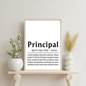 Principal Definition Print, School Principal Office Wall Art, Gift for ...