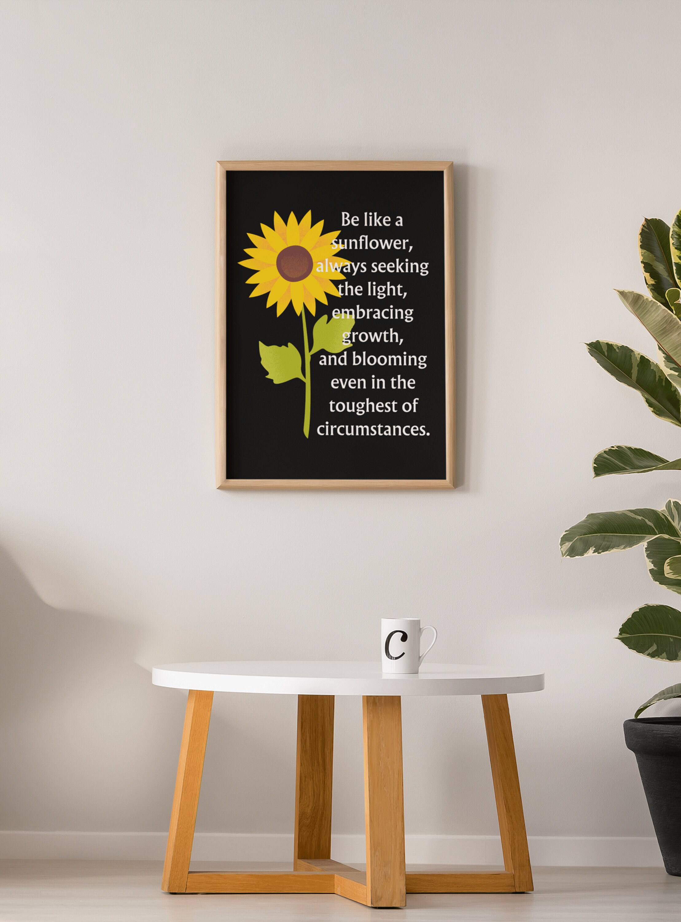 Be Like a Sunflower Inspirational Print Wall Art, Sunflower Positive ...