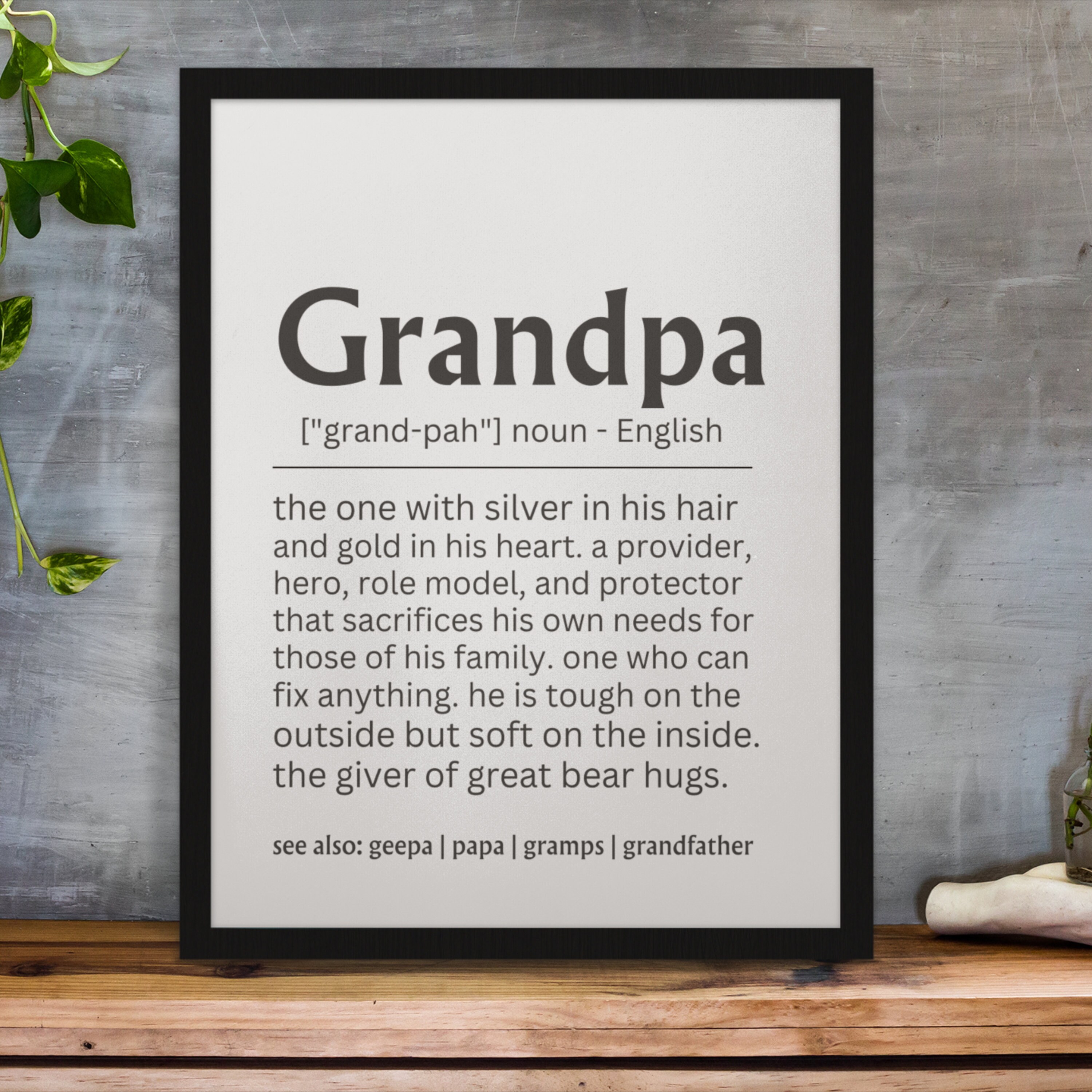 Opa Definition Druck Weihnachtsgeschenk für Opa Großvater Definition ...