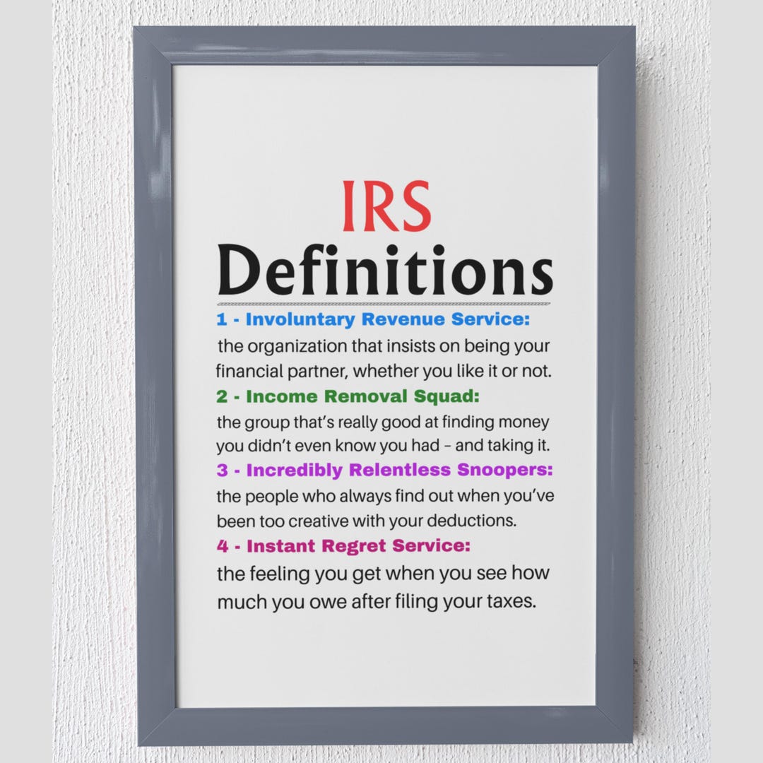 Funny IRS Definition Printable Artwork Digital Download, Affordable ...