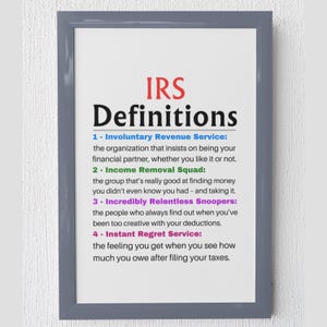 Funny IRS Definition Printable Artwork Digital Download, Affordable ...