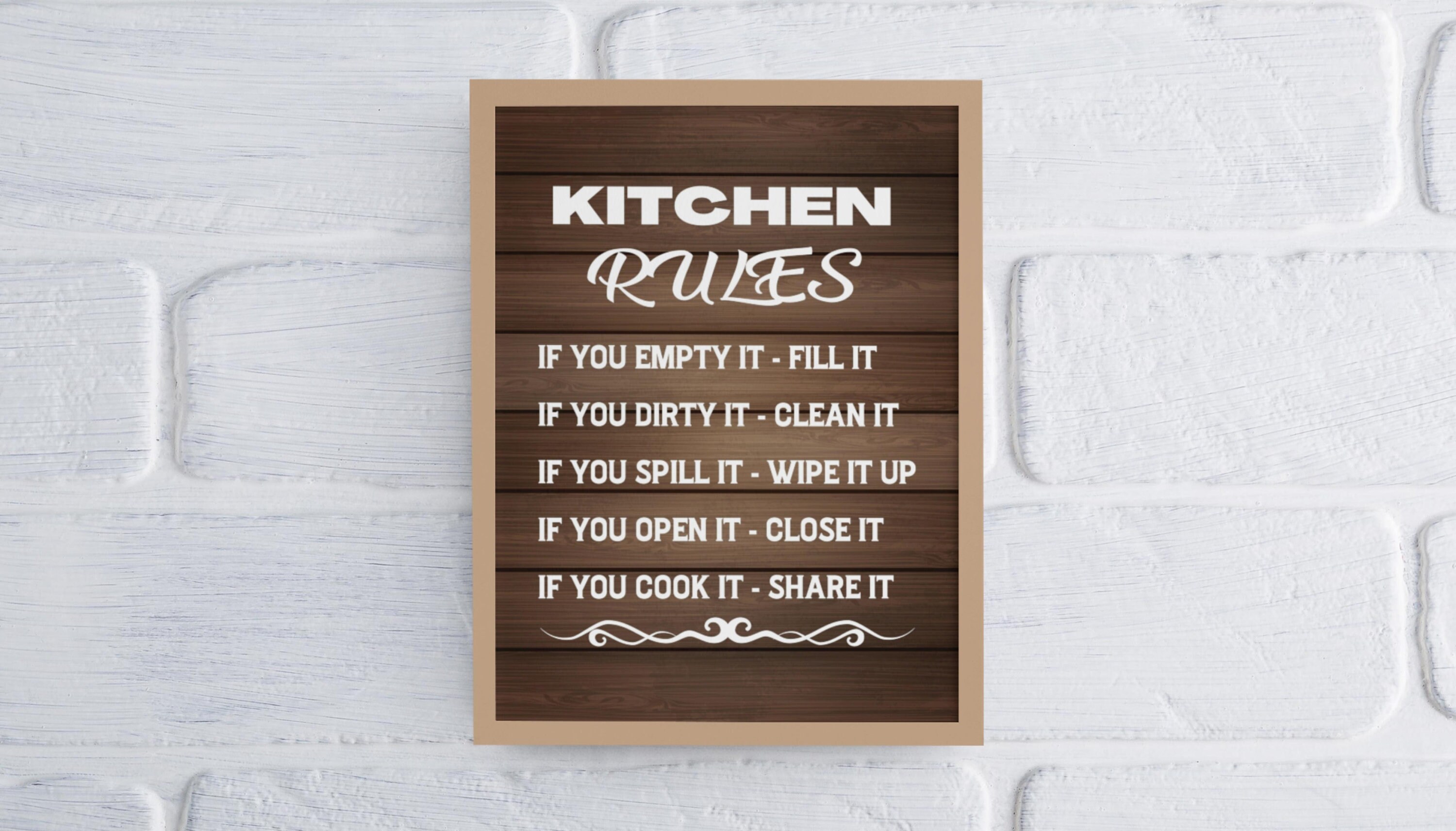 Set of 3 Kitchen Rules Printable Sign Digital Download, Kitchen Wall ...