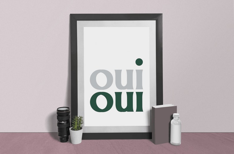 Oui Oui French Restroom Art Print: Funny Bathroom Typography (digital ...
