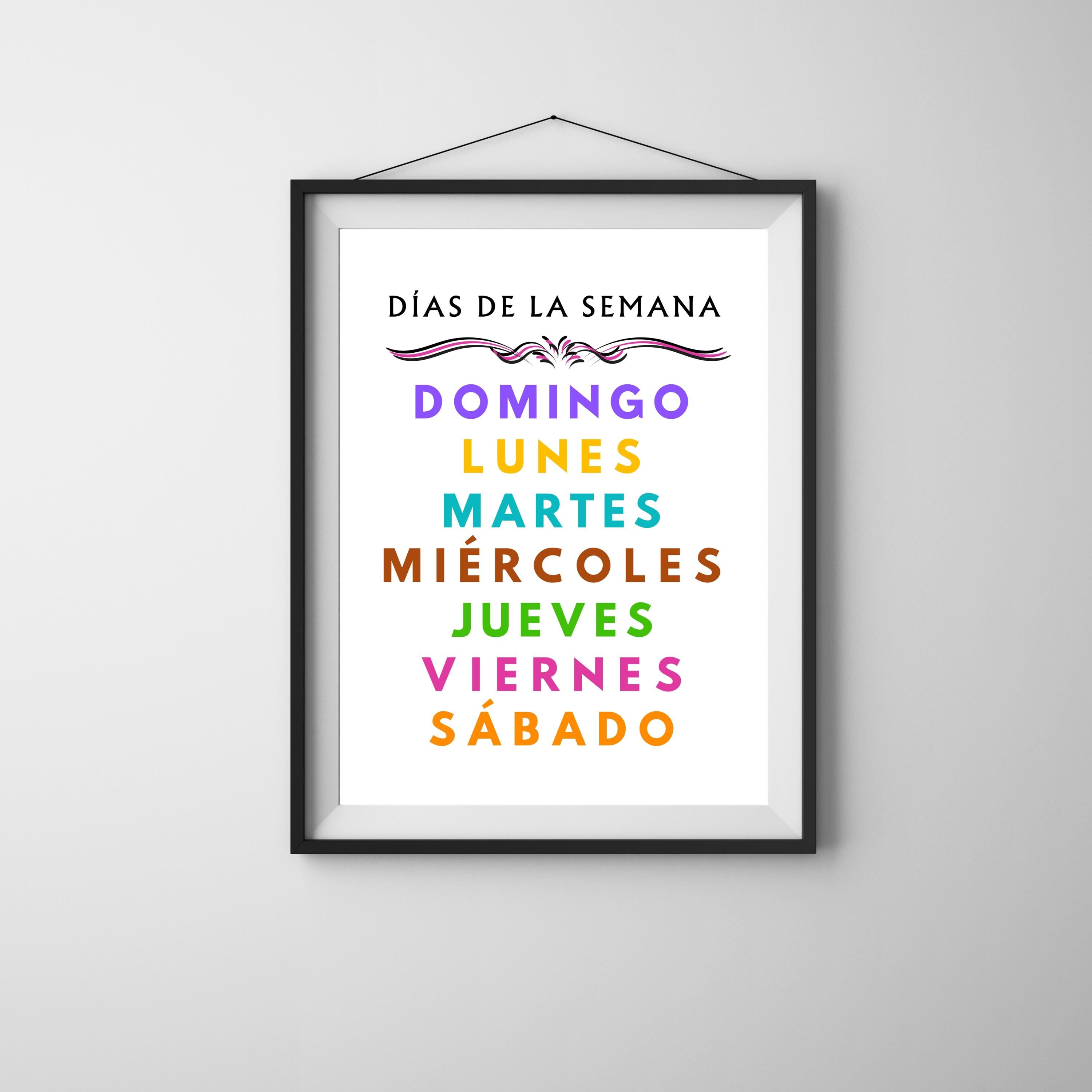 Días De La Semana Spanish Printable Artwork, Montessori Education ...