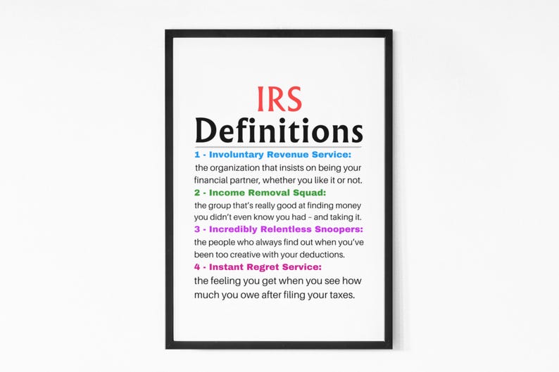 Funny IRS Definition Printable Artwork Digital Download, Affordable ...