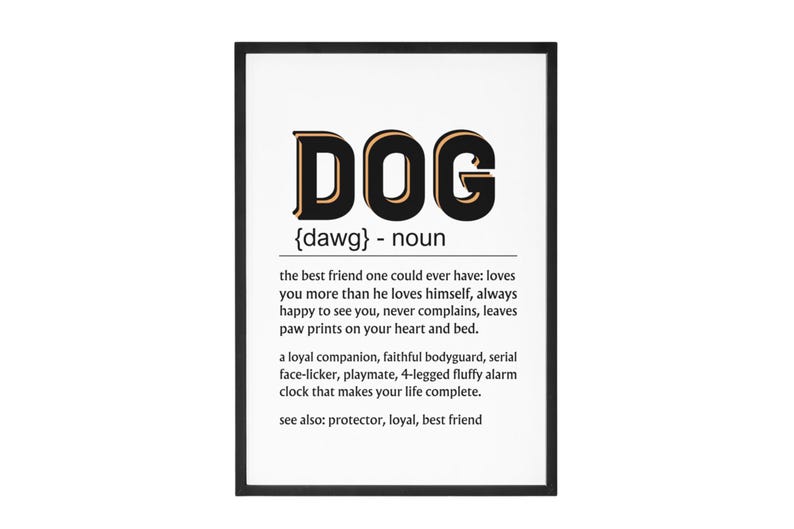 Dog Definition Print Set of 3, Dog Lover Gift, Canine Wall Art ...