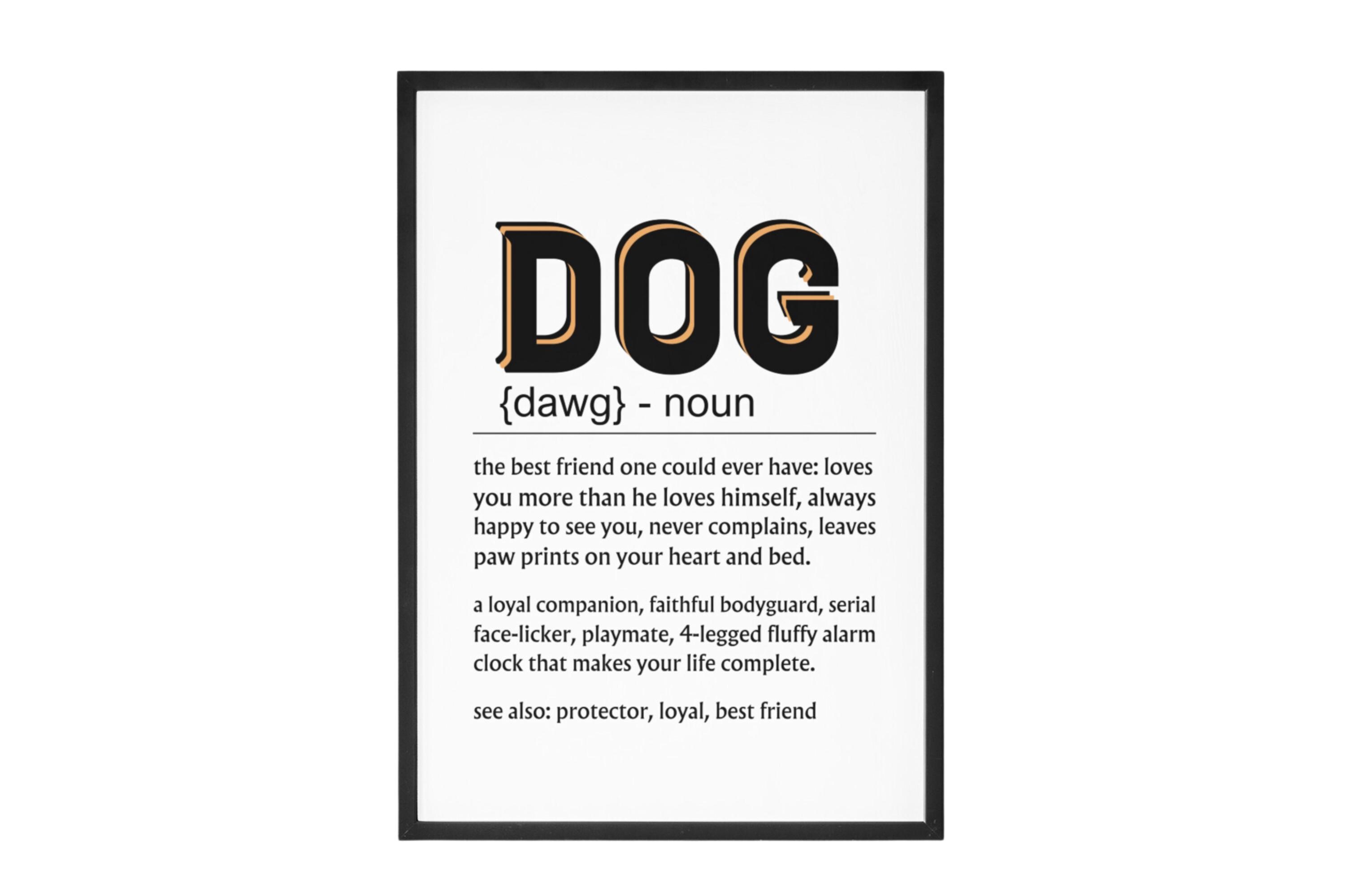 Dog Definition Print Set of 3, Dog Lover Gift, Canine Wall Art ...