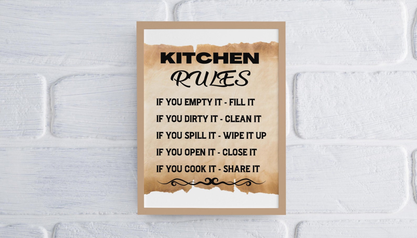 Set of 3 Kitchen Rules Printable Sign Digital Download, Kitchen Wall ...