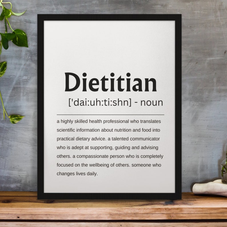 Dietitian Definition Print: Nutritionist Gift (digital Download) - Etsy