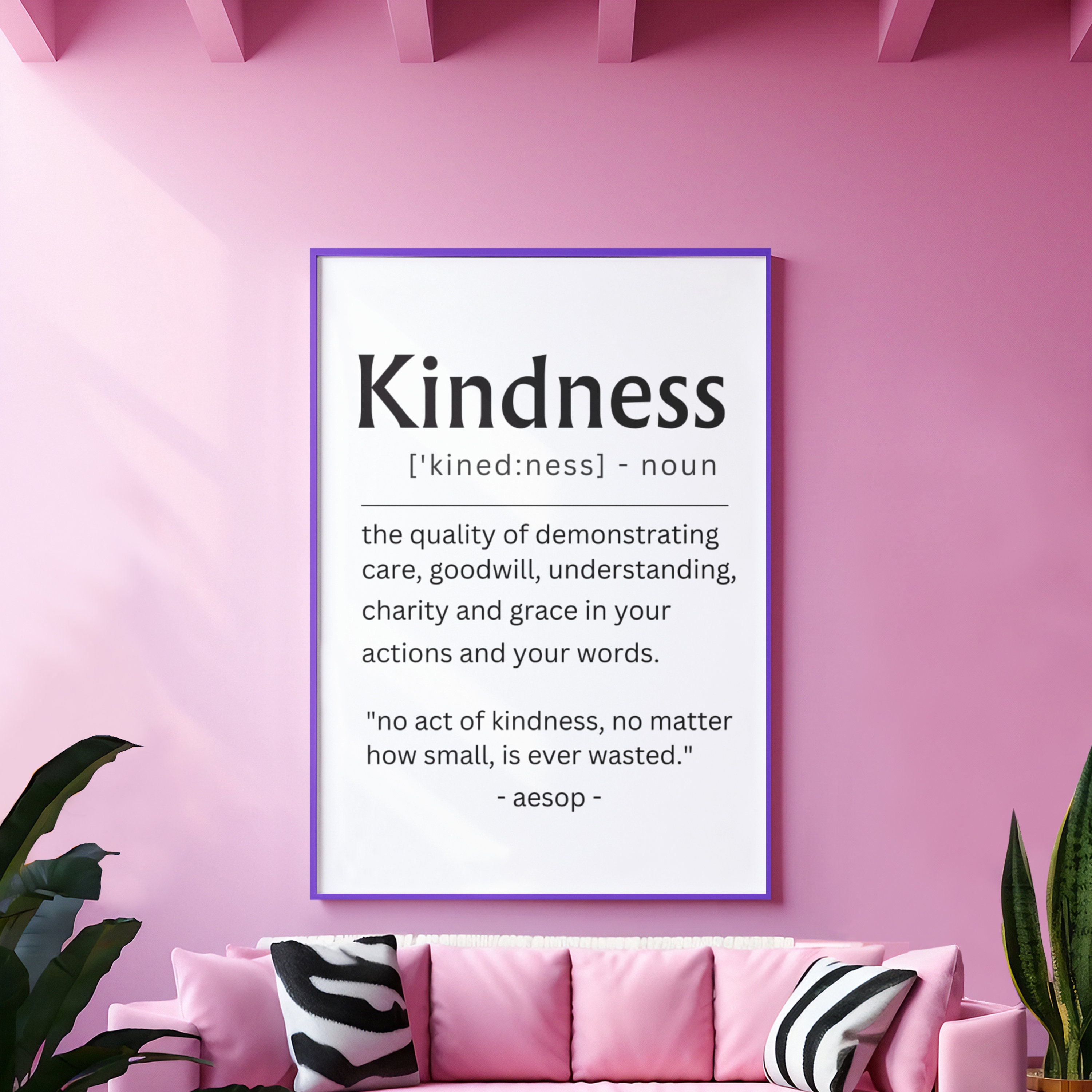Kindness Definition Print, Kindness Quote, Office Wall Art, Classroom ...