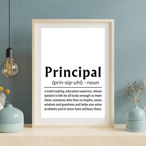 Principal Definition Print, School Principal Office Wall Art, Gift for ...