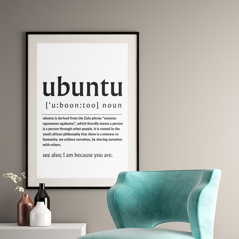 Ubuntu Definition Print, South Wall Art, Ubuntu Poster, Self Love Home ...