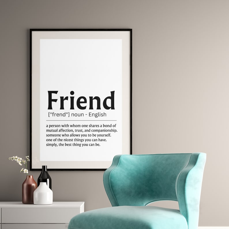 Friend Definition Print: Friendship Quote Wall Art (digital File) - Etsy