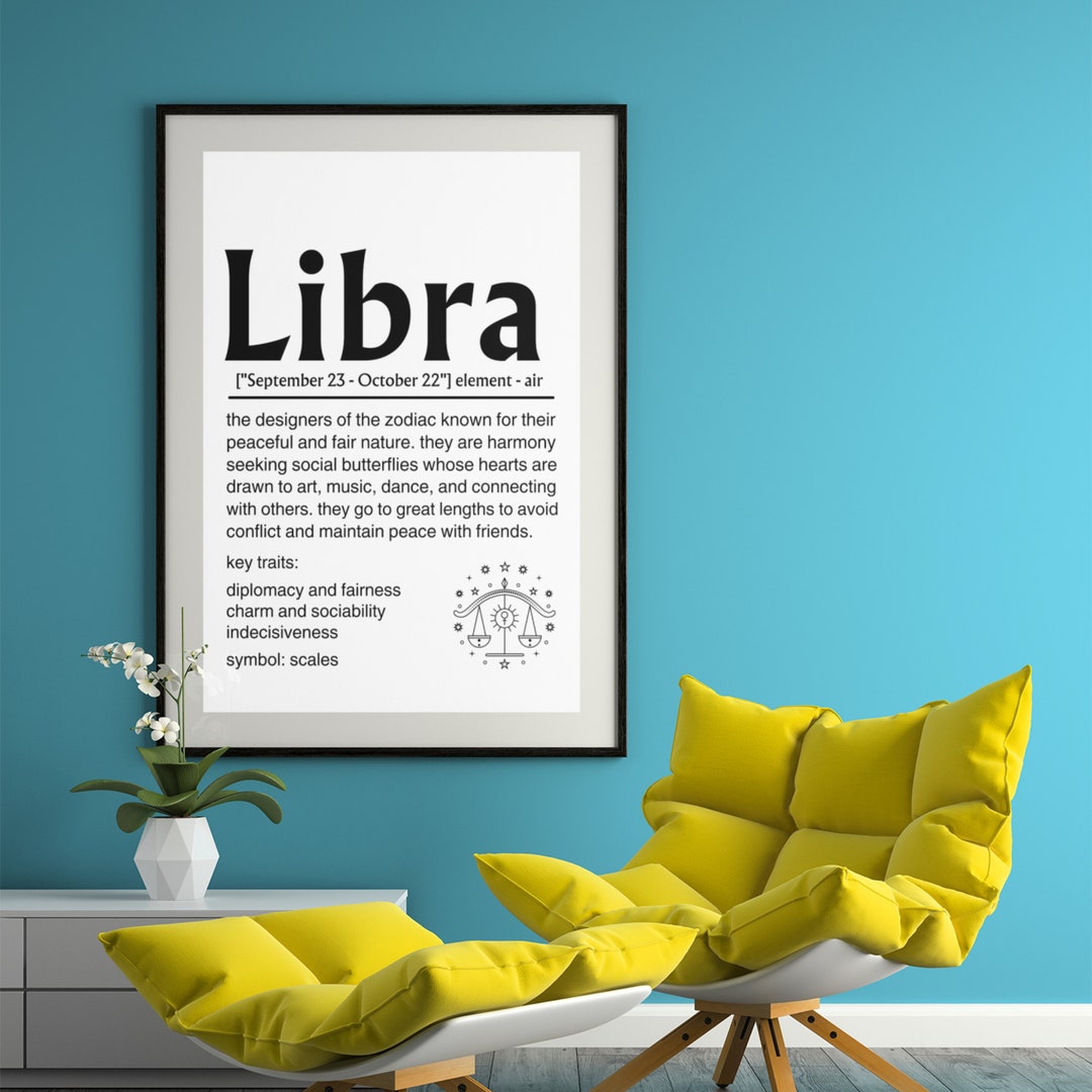 Libra Definition Poster, Libra Gifts, Libra Wall Decor, Zodiac Gifts ...
