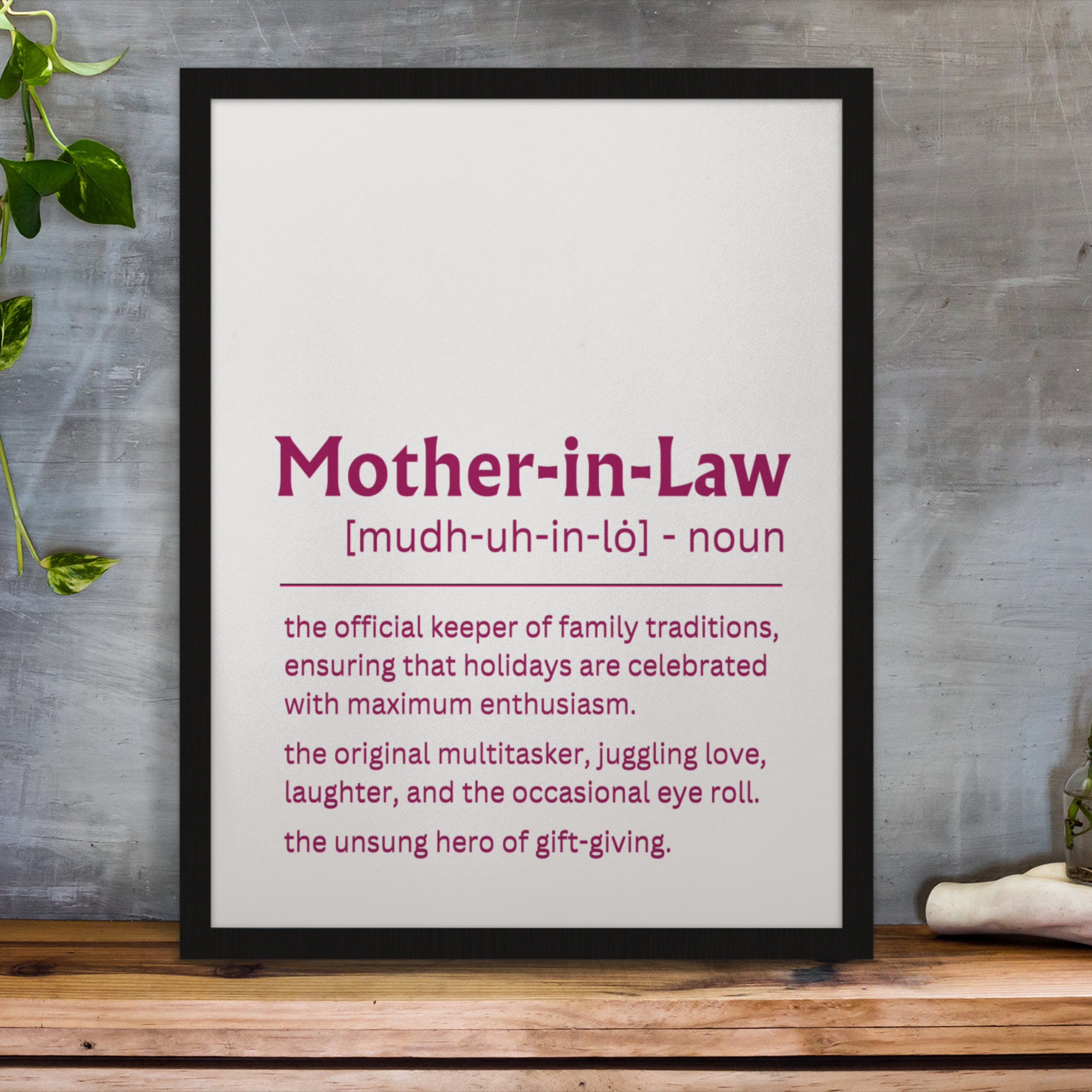 Mother-in-law Definition Print: Modern Wall Art (digital Download) - Etsy