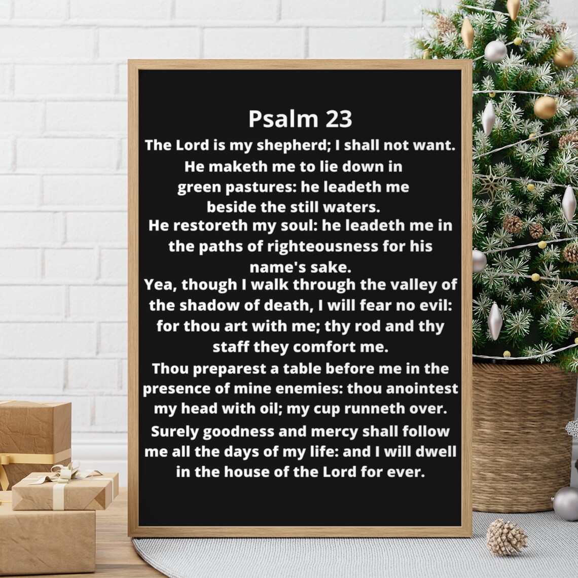 Psalm 23 Poster Bible Artwork Print, Instant Digital Download Scripture ...