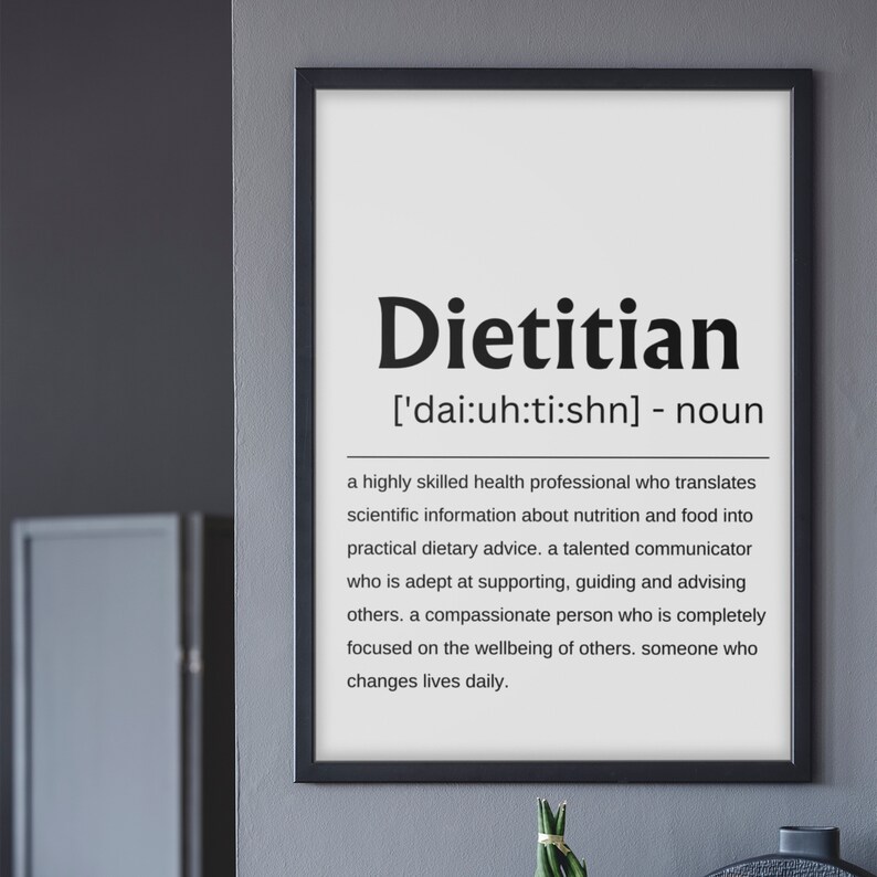 Dietitian Definition Print: Nutritionist Gift (digital Download) - Etsy