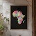 Colorful Africa Map Educational Artwork Printable, Homeschool Learning ...