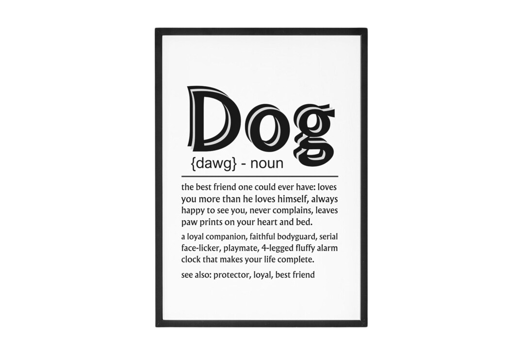 Dog Definition Print Set of 3, Dog Lover Gift, Canine Wall Art ...