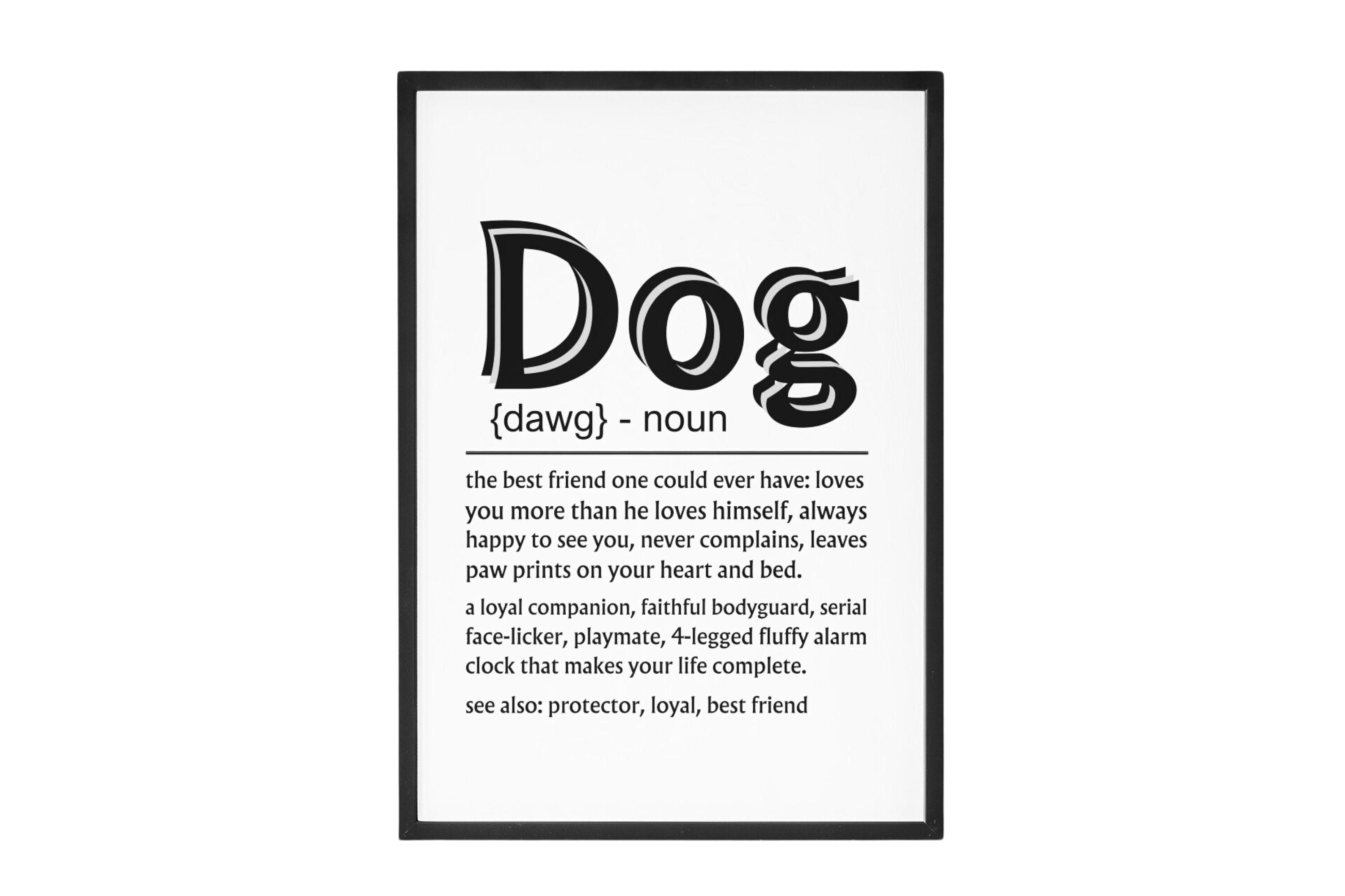 Dog Definition Print Set of 3, Dog Lover Gift, Canine Wall Art ...
