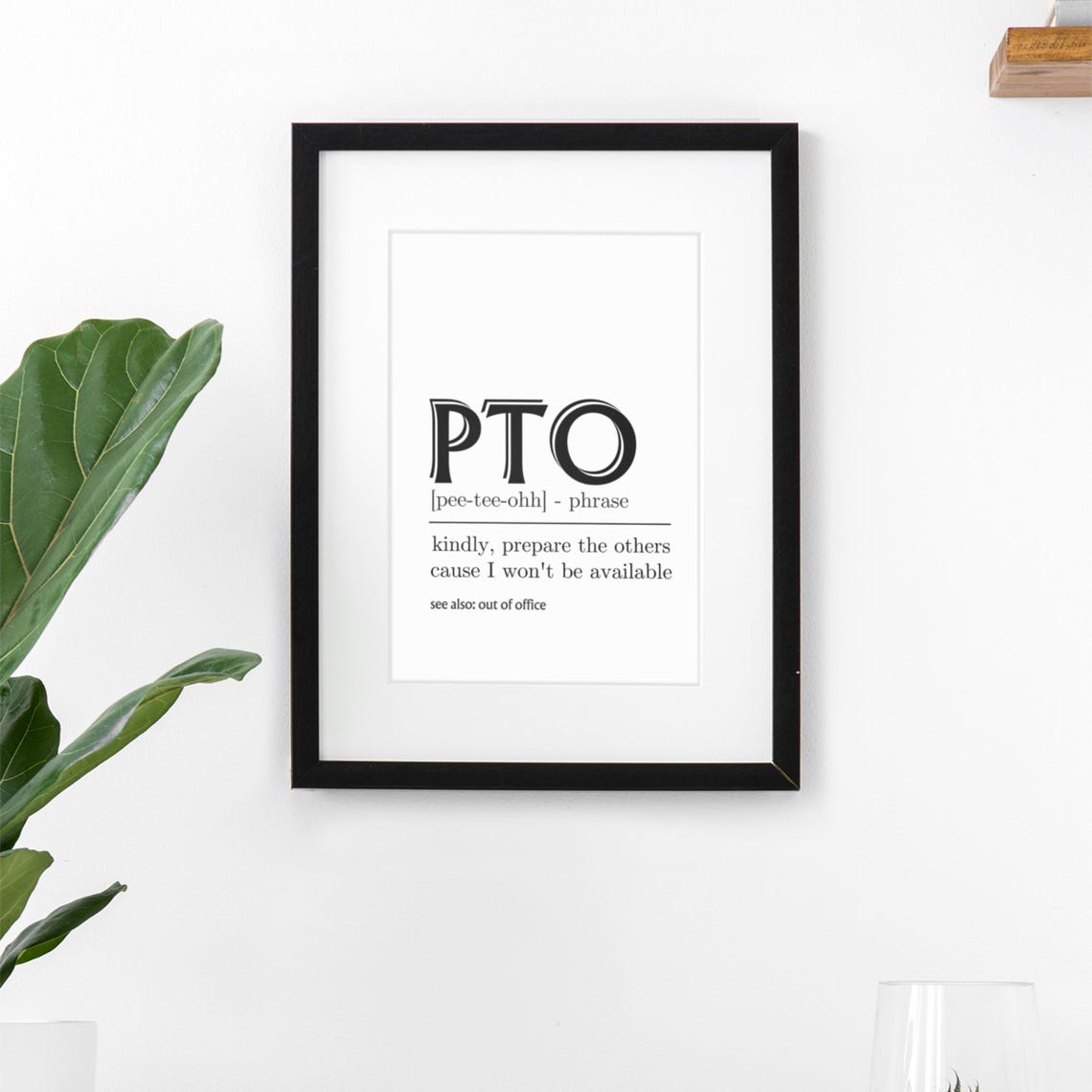 PTO Definition Print: Funny Home Office Wall Art (digital Download) - Etsy