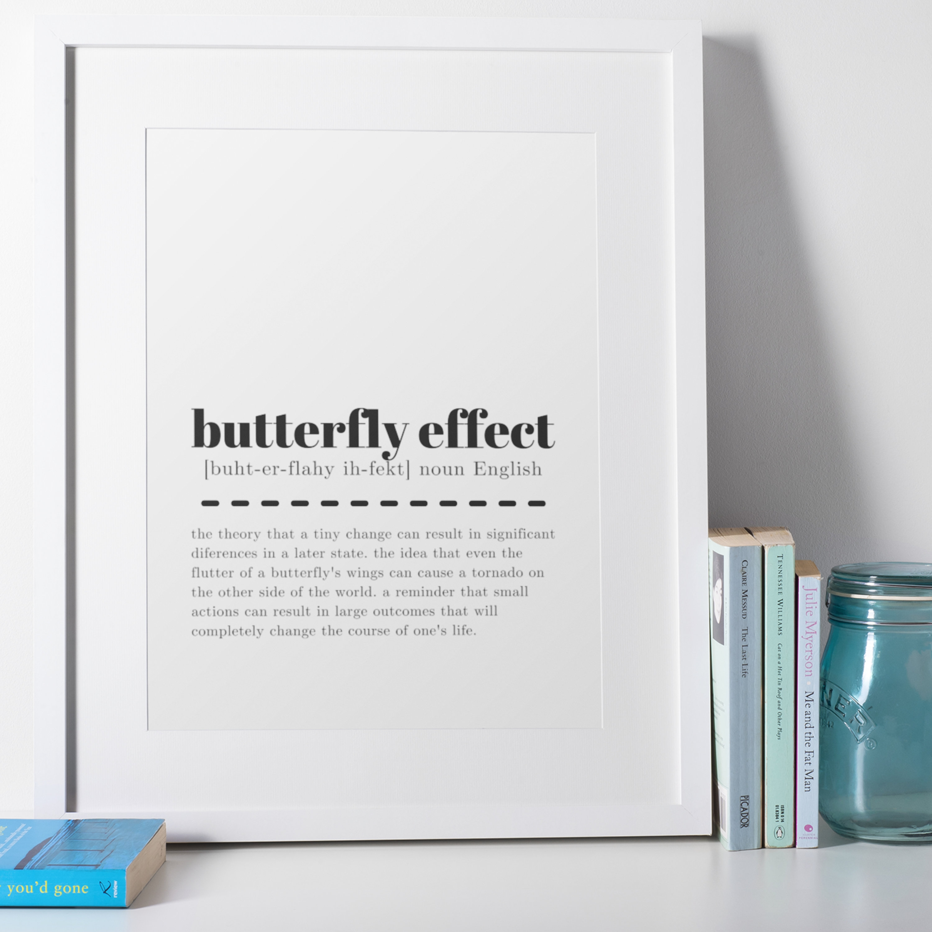 Butterfly Effect Definition Print, Inspirational Wall Art, Butterfly ...