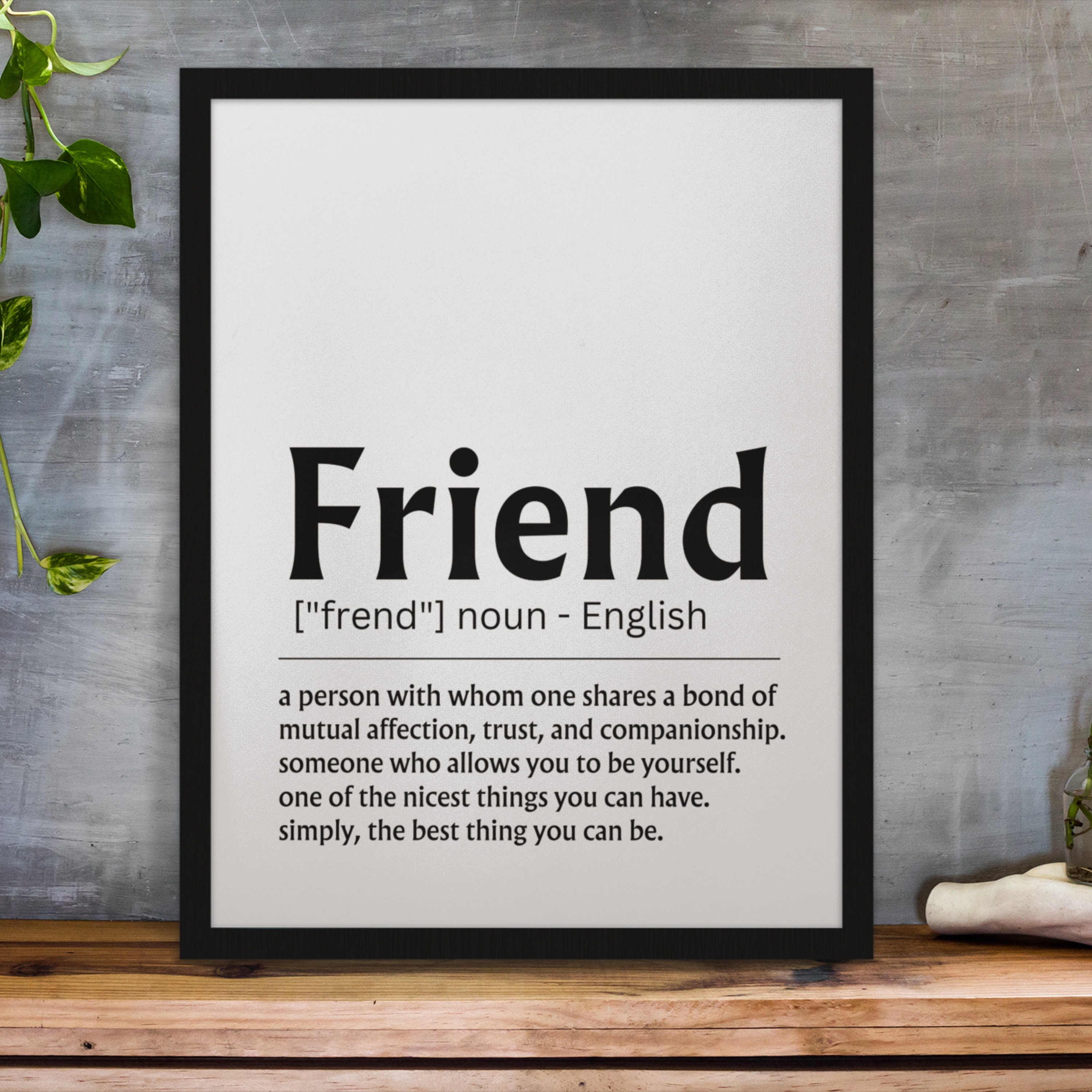 Friend Definition Print, Friendship Printable Quote, Friend Dictionary ...