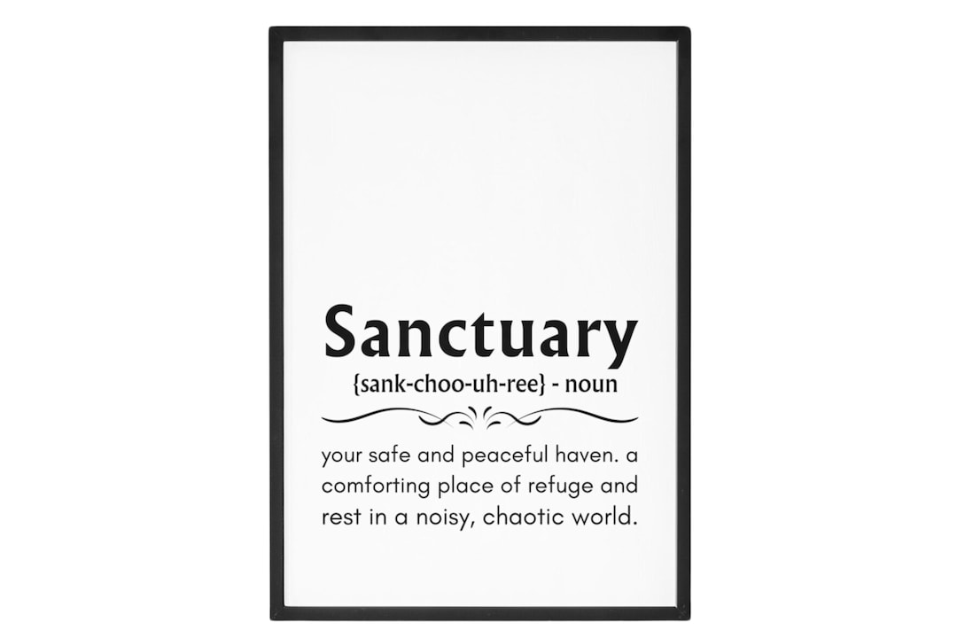 Sanctuary Definition Print: Black and White Scandinavian Wall Art ...
