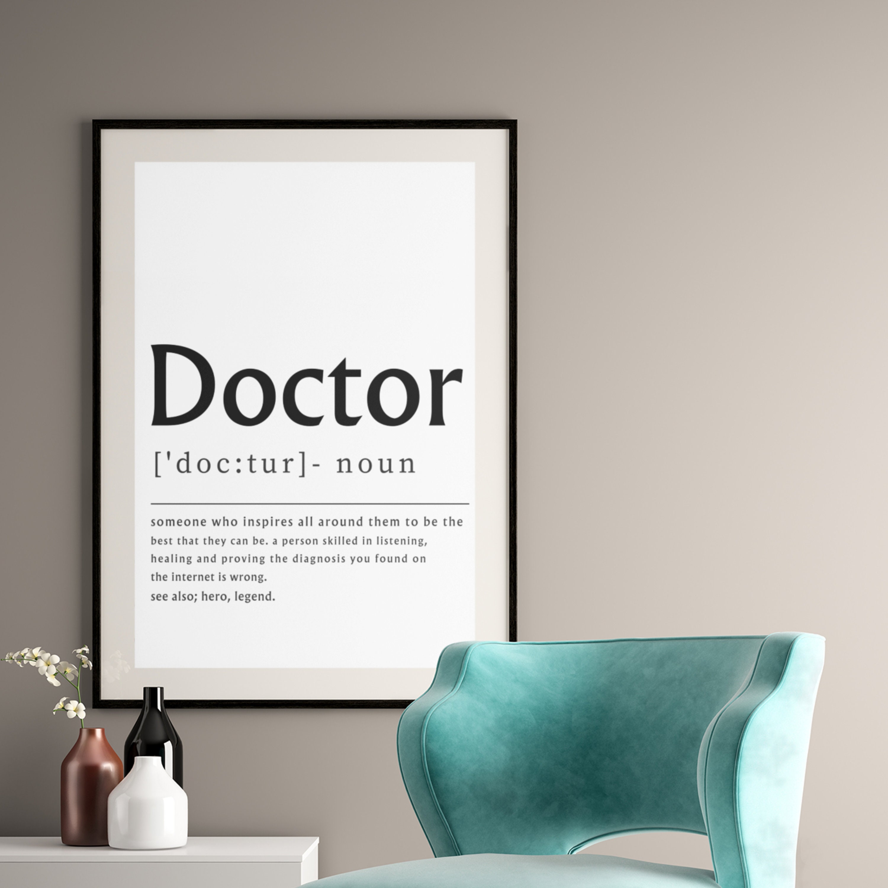 Doctor Definition Print, Doctor Poster, Doctor Gift, Gift For Doctor ...