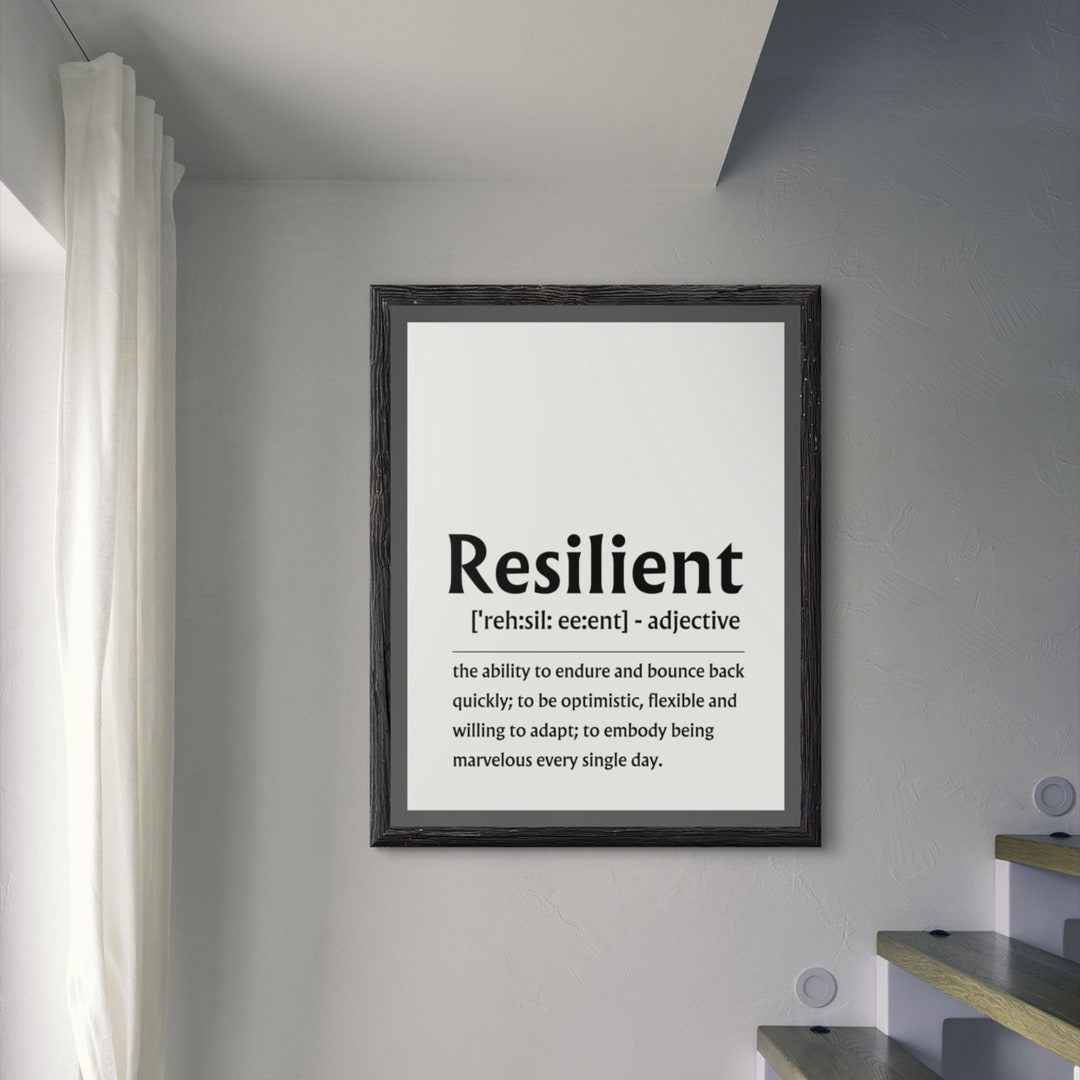 Resilient Definition Print: Inspirational Office Wall Art (digital ...