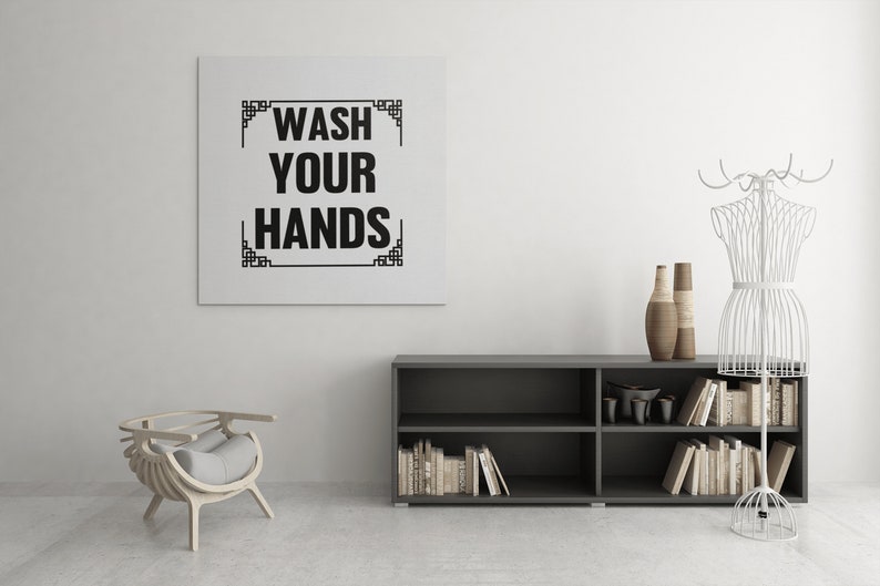 Wash Your Hands Printable Artwork for Bathroom, Instant Digital ...