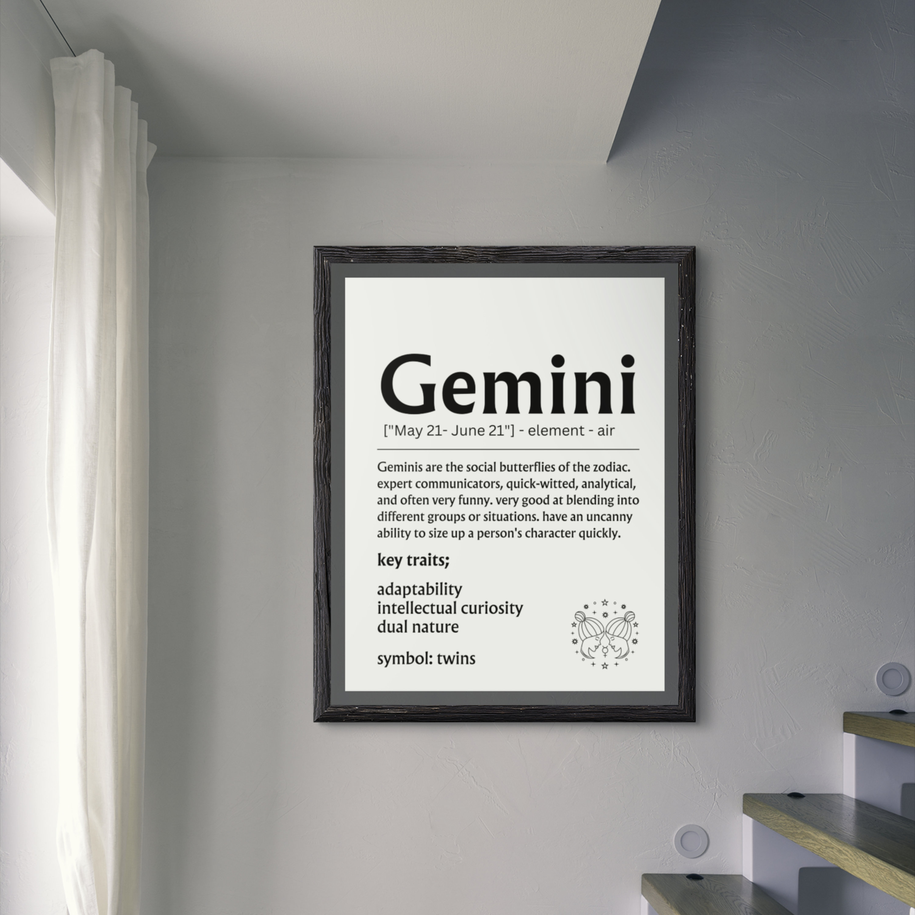 Gemini Definition Print, Gemini Gifts, Gemini Print, Gemini Decor ...
