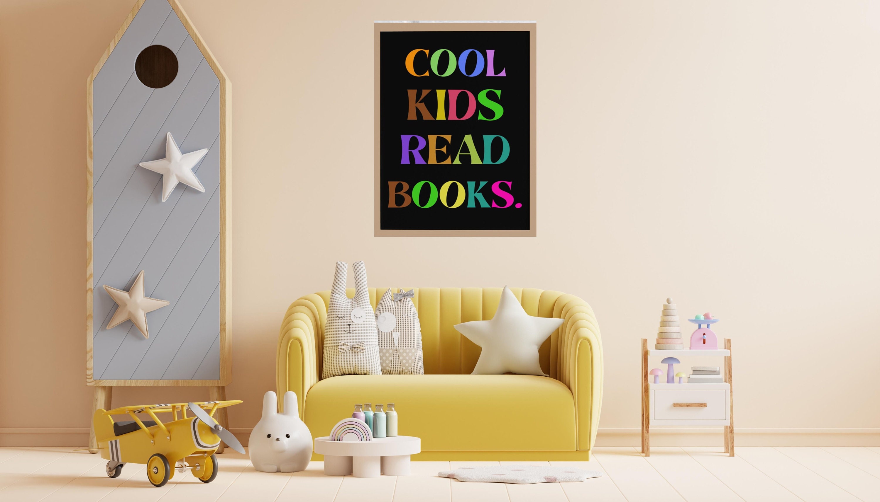 Set of 3 Cool Kids Read Books Print Kids Reading Nook - Etsy
