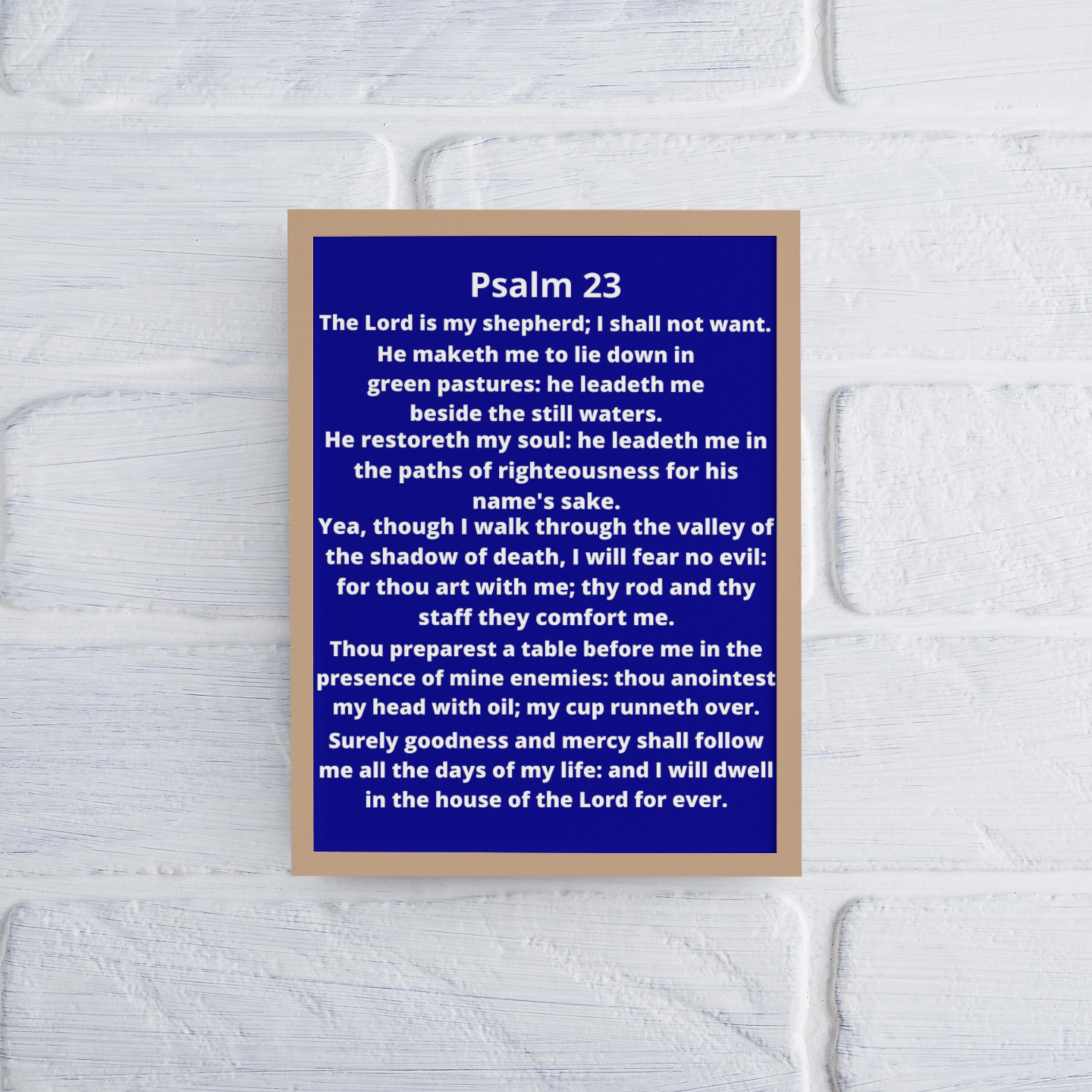 Psalm 23 Poster Bible Artwork Print, Instant Digital Download Scripture ...