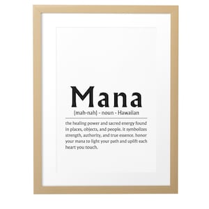 Mana Definition Print: Polynesian Wall Art (digital Download) - Etsy