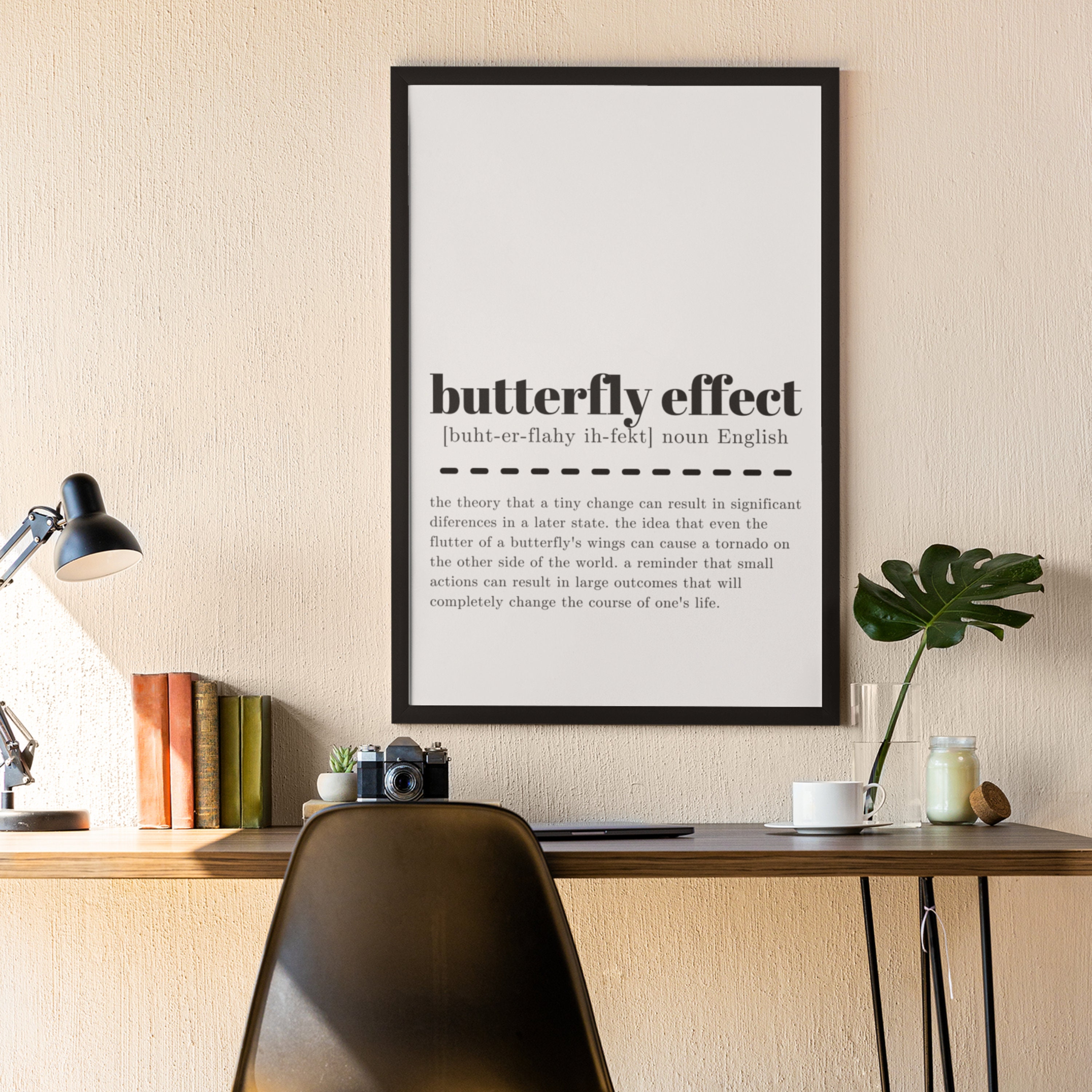 Butterfly Effect Definition Print, Inspirational Wall Art, Butterfly ...