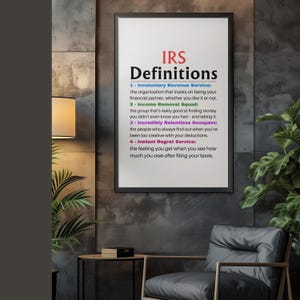 Funny IRS Definition Printable Artwork Digital Download, Affordable ...