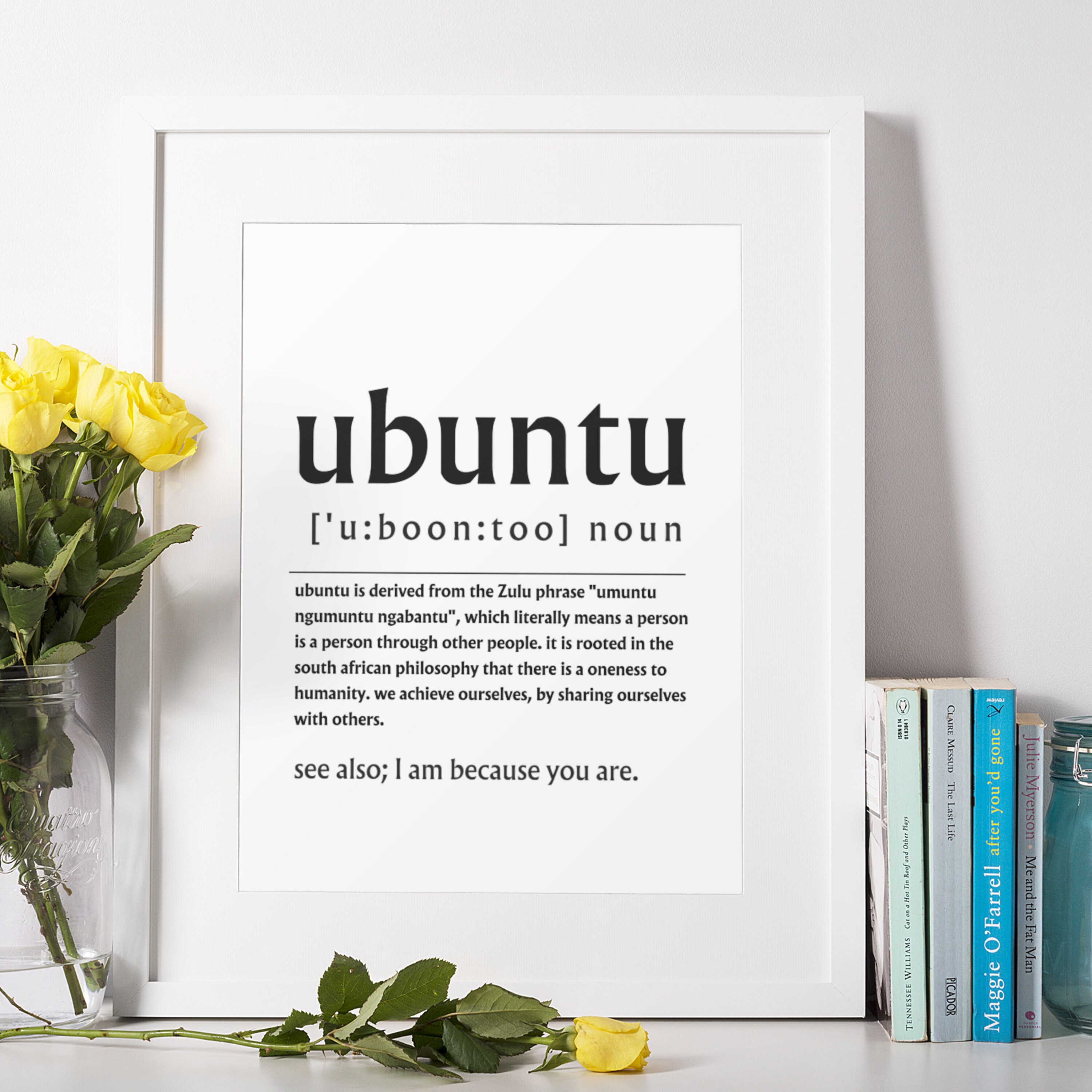 Ubuntu Definition Print, South Wall Art, Ubuntu Poster, Self Love Home ...