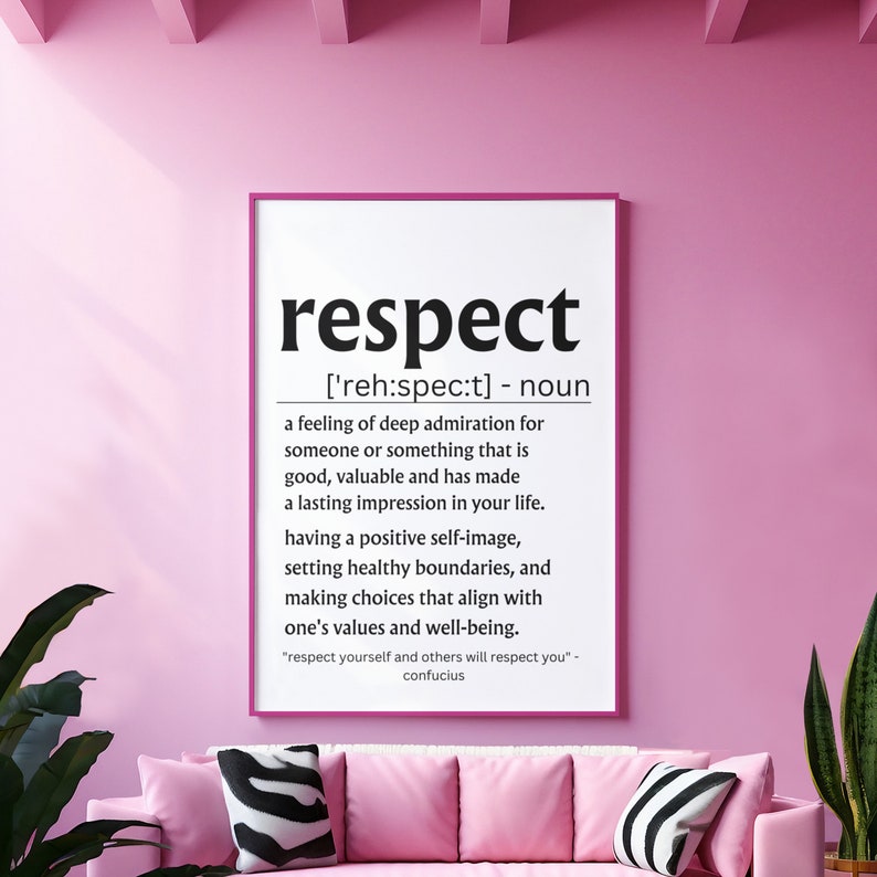 Respect Definition Print, Respect Quote, Office Wall Art, Classroom Prints, Inspirational Poster ...