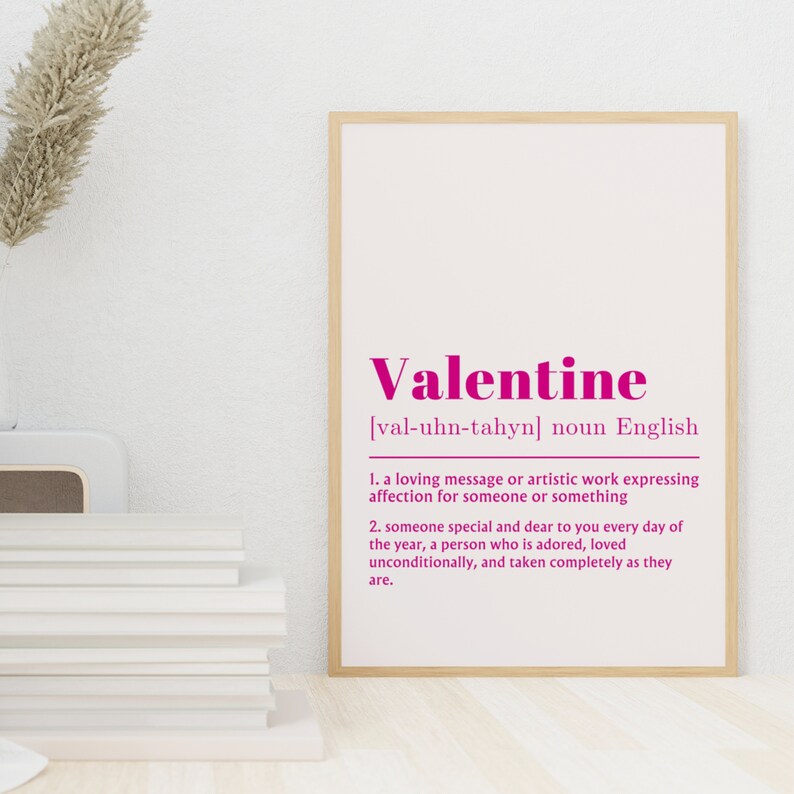 Valentine Definition Print: Pink Wall Art (digital Download) - Etsy